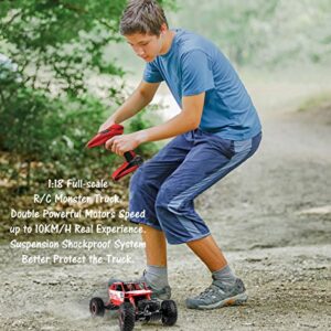 Click N' Play Remote Control Car 4WD Off Road Rock Crawler Vehicle 2.4 GHz, Red