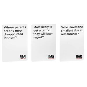 BAD PEOPLE Party Game - Find Out What Your Friends Really Think of You - Hilarious Adult Card Game for Fun Parties and Board Games Night with Your Group