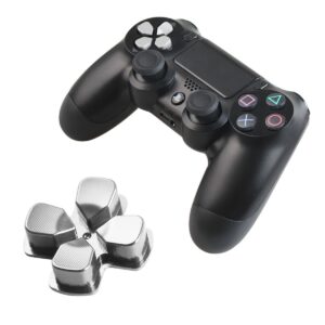 Gametown New Replacement D-PAD Dpad Aluminium Key Button for PS4 Controller Metal Silver