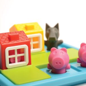 SmartGames Three Little Piggies - Deluxe Cognitive Skill-Building Puzzle Game featuring 48 Playful Challenges for Ages 3+