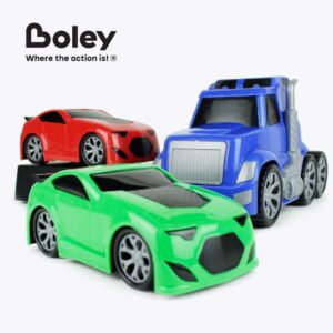 Boley Big Truck Hauler Playset - Car Transporter Trailer with 2 Race Cars Included - Big Toy Car Carrier Truck for Kids and Toddlers! - Ages 3 and Up!