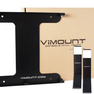 ViMount Wall Mount Metal Holder Compatible with PlayStation 4 PS4 Pro Version with 2X Controllers Wall Mount in Black Color