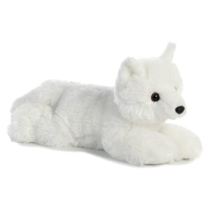 aurora® adorable flopsie™ arctic fox stuffed animal - playful ease - timeless companions - white 12 inches