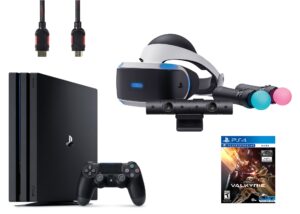 playstation vr start bundle 5 items:vr headset,move controller,playstation camera motion sensor,playstation 4 pro 1tb,vr game disc psvr ev-valkyrie