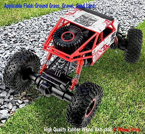 Click N' Play Remote Control Car 4WD Off Road Rock Crawler Vehicle 2.4 GHz, Red