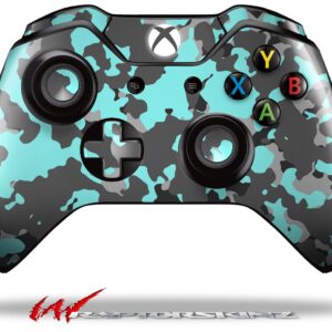 WraptorSkinz Decal Style Vinyl Skin Wrap compatible with XBOX One Original Wireless Controller WraptorCamo Old School Camouflage Camo Neon Teal - (CONTROLLER NOT INCLUDED)