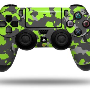 WraptorSkinz Skin Compatible with Sony PS4 Dualshock Controller PlayStation 4 Original Slim and Pro WraptorCamo Old School Camouflage Camo Lime Green (Controller NOT Included)