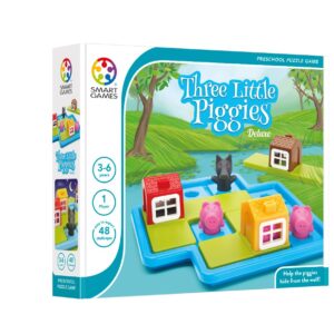 SmartGames Three Little Piggies - Deluxe Cognitive Skill-Building Puzzle Game featuring 48 Playful Challenges for Ages 3+