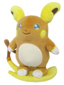 sanei pp60 alolan raichu pokemon all star collection stuffed plush, 8"