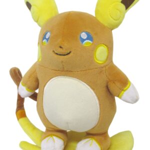 Sanei PP60 Alolan Raichu Pokemon All Star Collection Stuffed Plush, 8"