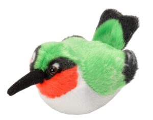 wild republic audubon birds ruby-throated hummingbird with authentic bird sound, stuffed animal, bird toys for kids & birders