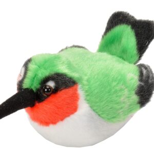 Wild Republic Audubon Birds Ruby-Throated Hummingbird with Authentic Bird Sound, Stuffed Animal, Bird Toys for Kids & Birders