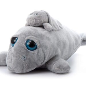 The Petting Zoo Mom and Baby Manatee Stuffed Animal, Gifts for Kids, Pocketz Ocean Animals, Manatee Plush Toy 15 inches