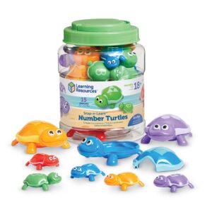 learning resources number turtles set - 15 pieces, ages 18+ months fine motor toys for toddlers, counting toys for toddlers, color & sorting toy, turtle toys for kids