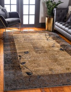 unique loom barista collection area rug - excelsa (2' 2" x 3' 1" rectangle, beige/ brown)