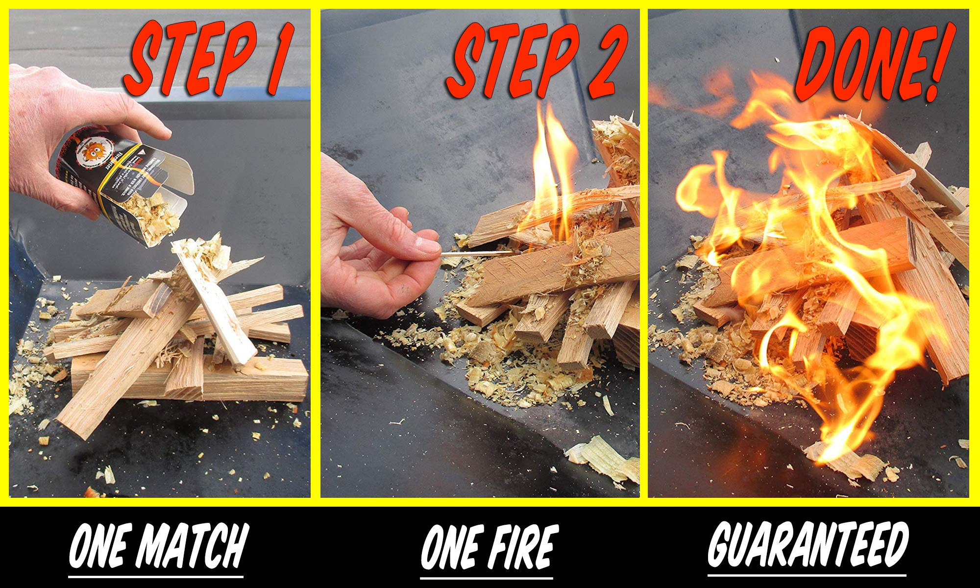 LIGHTNIN'FLAME FIRESTARTER - All Natural Food Safe. 3 qts ignites 48 Fires