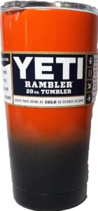 yeti rambler, powder-coated with new magslide lid -sports team colors (20 ounce, bright orange/gloss black)