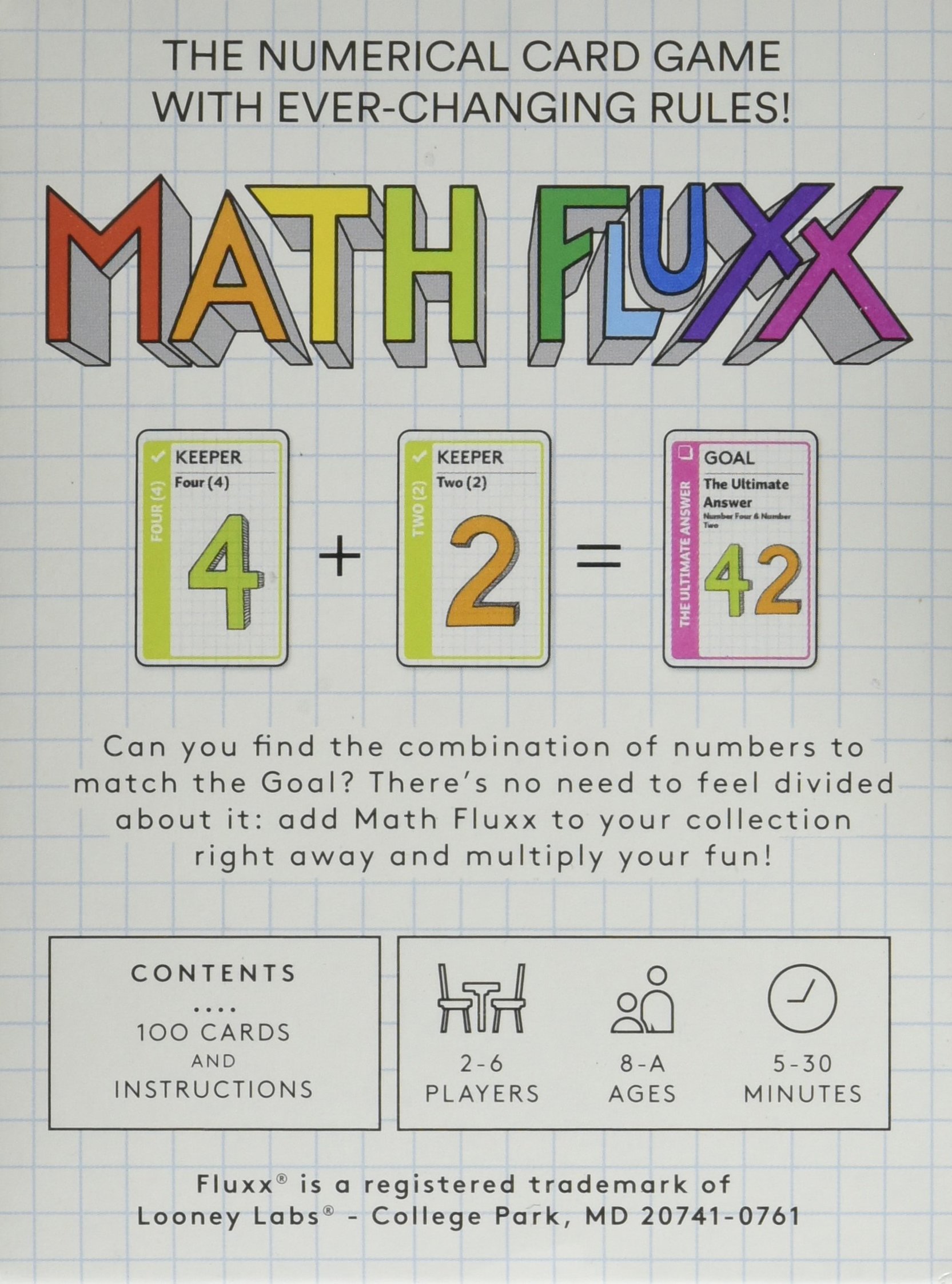 Looney Labs Math Fluxx Card Game - Mathematical Adventure for All Ages