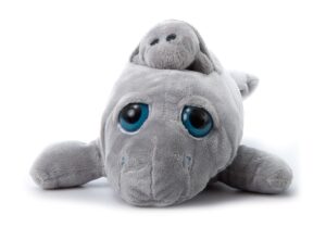 the petting zoo mom and baby manatee stuffed animal, gifts for kids, pocketz ocean animals, manatee plush toy 15 inches