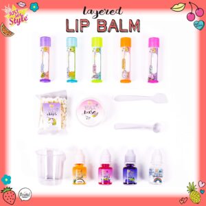 Just My Style Layered Lip Balm by Horizon Group USA, DIY 5 Shimmering Lip Balms, Mix Fruity Flavors To Make Your Own Unique Lip Balm. Strawberry, Tropical Fruit & Very Berry