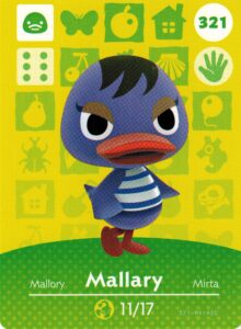 nintendo animal crossing happy home designer amiibo card mallary 321/400 usa version