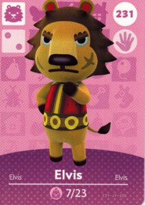 nintendo animal crossing happy home designer amiibo card elvis 231/300 usa version