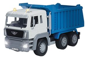 driven by battat – large toy dump truck for kids – toy construction vehicle – lights & sounds – movable parts – 3 years + – standard dump truck