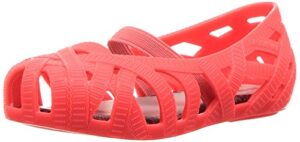 mini melissa kids' mini jean + jason wu ballet flat, neon orange, 5 regular us toddler