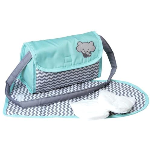 Adora Baby Doll Diaper Bag with Sturdy Straps, Includes Changing Mat and 2 Doll Diapers (Fits 13" Dolls), Birthday Gift For Ages 3+ - Zig Zag Print