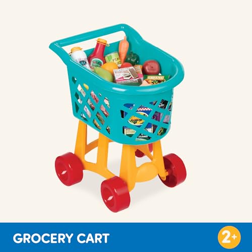 Battat- Deluxe Grocery Playset – Toy Food For Toddlers – Shopping Cart Toy- 20+ Pretend Food Items- Grocery Cart- 3 Years +