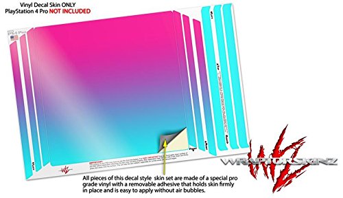 WraptorSkinz PS4 Pro Skin Smooth Fades Neon Teal Hot Pink - Decal Style Skin Wrap fits Sony PlayStation 4 Pro Console