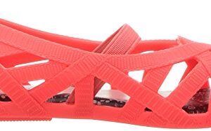 Mini Melissa Kids' Mini Jean + Jason Wu Ballet Flat, Neon Orange, 5 Regular US Toddler