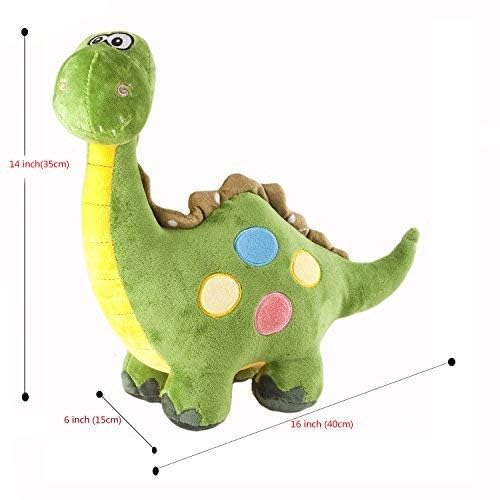 16" Green Stuffed Dinosaur Plush Stuffed Animal Toy for Baby Gifts Kid Birthday Party Gift