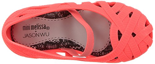 Mini Melissa Kids' Mini Jean + Jason Wu Ballet Flat, Neon Orange, 5 Regular US Toddler