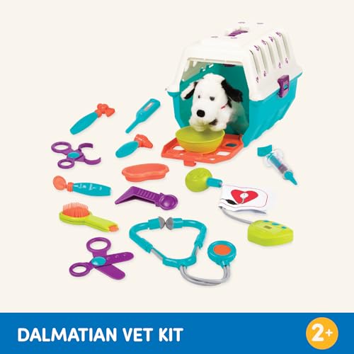 Battat - Veterinarian Toy Set with Plush Dalmatian Puppy & Carrier - Complete 15-Piece Kids Pretend Play Medical Kit with Stethoscope & Tools - Educational ToddlerToys for Ages 2-4 Years