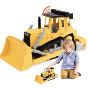 Driven by Battat – Midrange 1:16 Scale – Bulldozer Toy – Construction Truck Toy with Realistic Engine Sound & Multiple Moving Parts – Car Toy Gift for Boys & Girls Age 3+