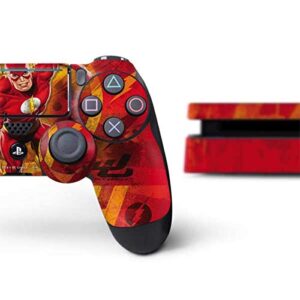 Skinit Decal Gaming Skin Compatible with PS4 Slim Bundle - Officially Licensed Warner Bros Ripped Flash Design