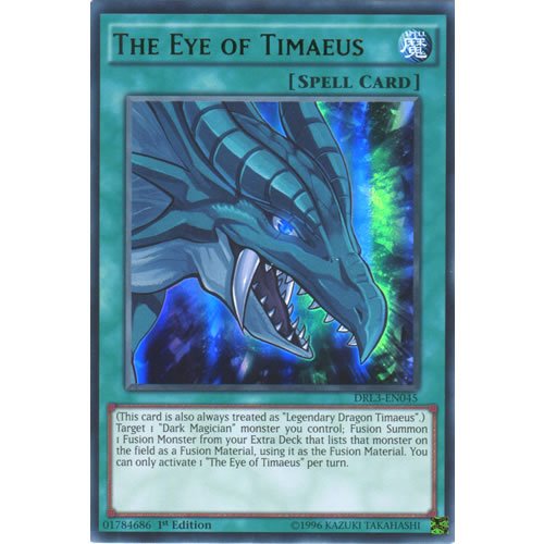 YuGiOh : DRL3-EN045 1st Ed The Eye of Timaeus Ultra Rare Card - ( Yu-Gi-Oh! Single Card ) by Deckboosters