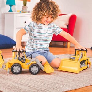 Driven by Battat – Midrange 1:16 Scale – Bulldozer Toy – Construction Truck Toy with Realistic Engine Sound & Multiple Moving Parts – Car Toy Gift for Boys & Girls Age 3+