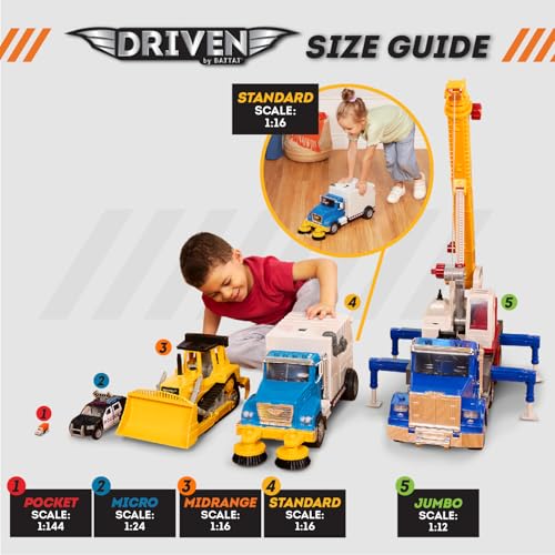 Driven by Battat – Large Toy Dump Truck for Kids – Toy Construction Vehicle – Lights & Sounds – Movable Parts – 3 Years + – Standard Dump Truck