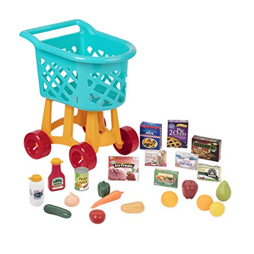 Battat- Deluxe Grocery Playset – Toy Food For Toddlers – Shopping Cart Toy- 20+ Pretend Food Items- Grocery Cart- 3 Years +