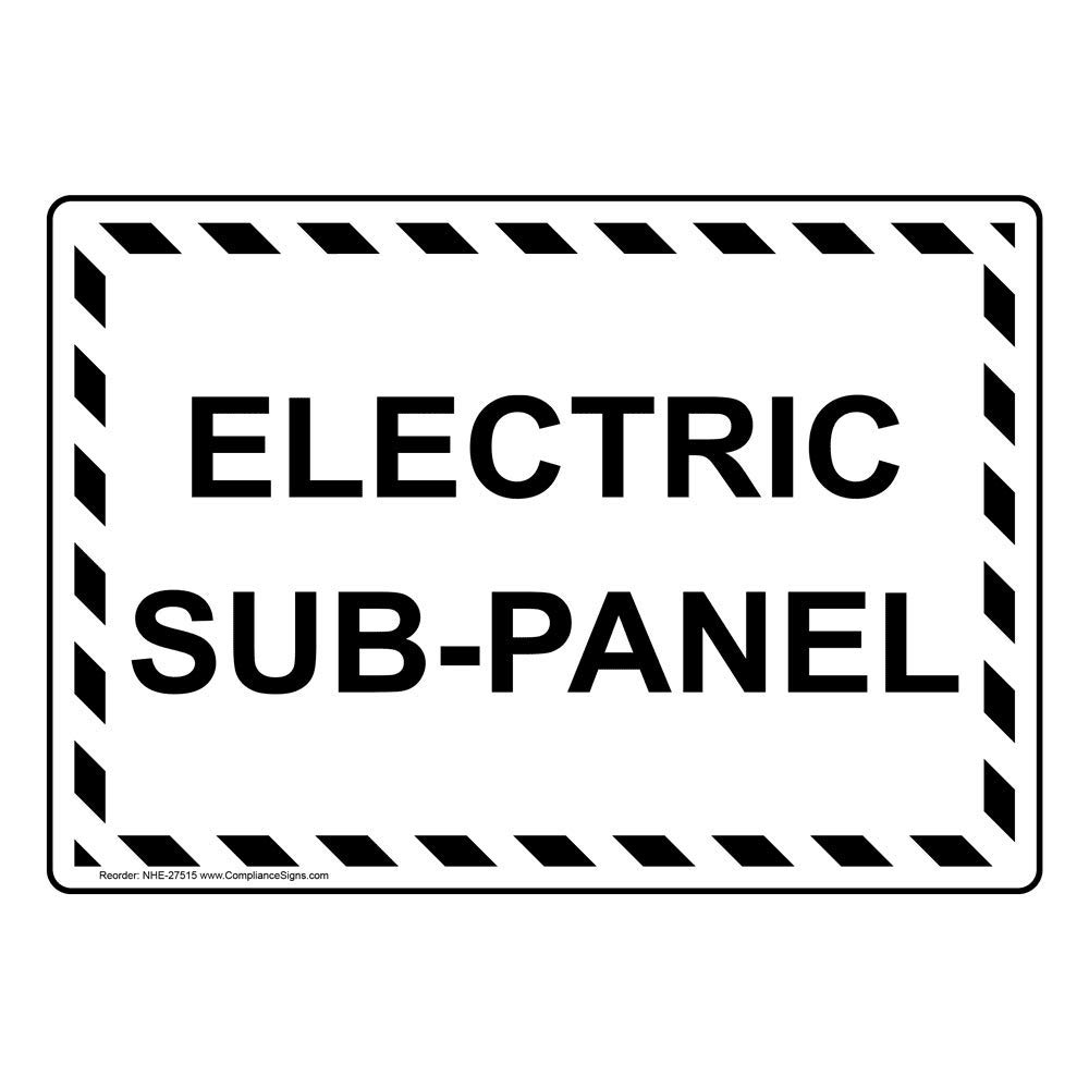 ComplianceSigns.com Electric Sub-Panel Label Decal, 5x3.5 in. 4-Pack Vinyl for Electrical