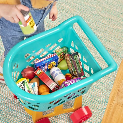 Battat- Deluxe Grocery Playset – Toy Food For Toddlers – Shopping Cart Toy- 20+ Pretend Food Items- Grocery Cart- 3 Years +