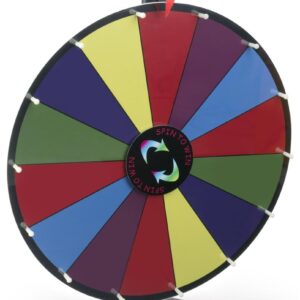 Displays2go Spinning Prize Wheel for Countertop, Plastic, Acrylic, PVC, Iron – Black (PWTABTOP24)