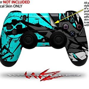 WraptorSkinz Vinyl Decal Skin Compatible with Sony PS4 Controller PlayStation 4 Original Slim and Pro Baja 0040 Neon Teal (Controller NOT Included)