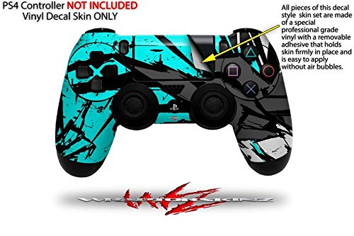 WraptorSkinz Vinyl Decal Skin Compatible with Sony PS4 Controller PlayStation 4 Original Slim and Pro Baja 0040 Neon Teal (Controller NOT Included)