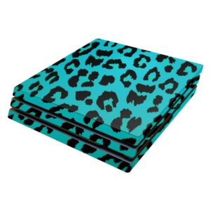 mightyskins skin compatible with sony ps4 pro console - teal leopard | protective, durable, and unique vinyl decal wrap cover | easy to apply, remove, and change styles | made in the usa