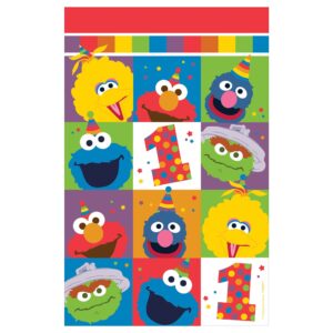 amscan sesame street elmo turns one plastic table cover - 54" x 96", 1 pc