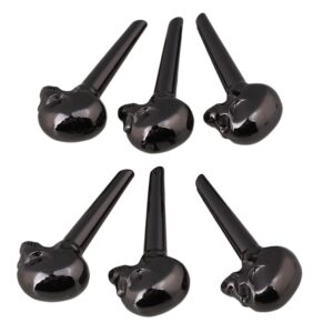 Yibuy Black Bridge End Pins Suitable for Acoustic Guitar Metal 35mm x 8m Pack of 6