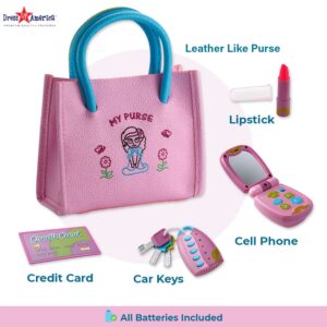 Dress-Up-America Toddler Purse - Pretend Play Purse for Kids - Little Girls Pretend Play Toys | Ages 1, 2, 3 Years Old - My First Purse for Birthdays | Gifts | Party | Christmas